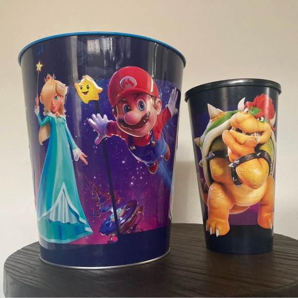 AMC | Party Supplies | Super Mario Galaxy 226 Movie Popcorn Tin And ...